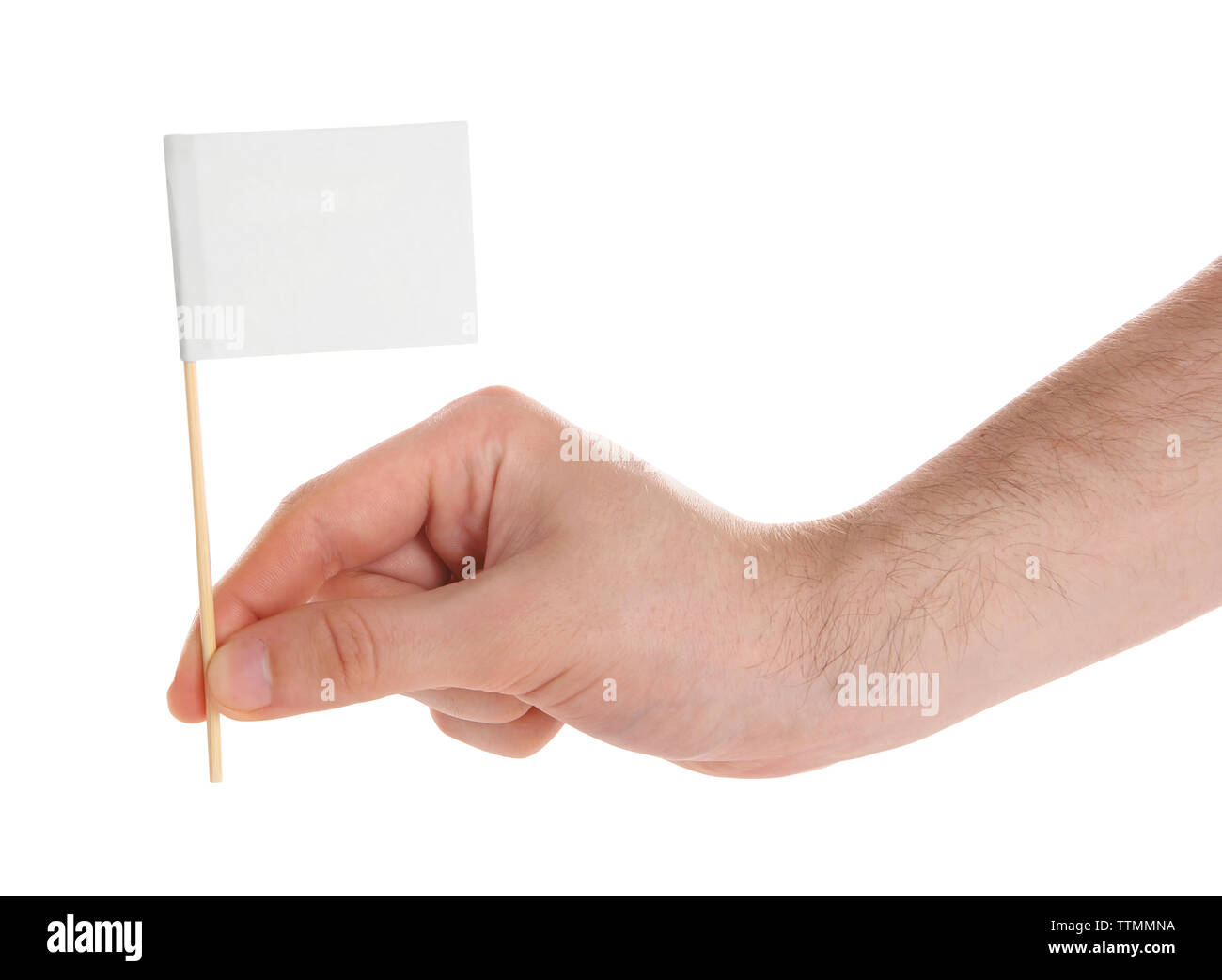 Hand holding white flag hi-res stock photography and images - Alamy