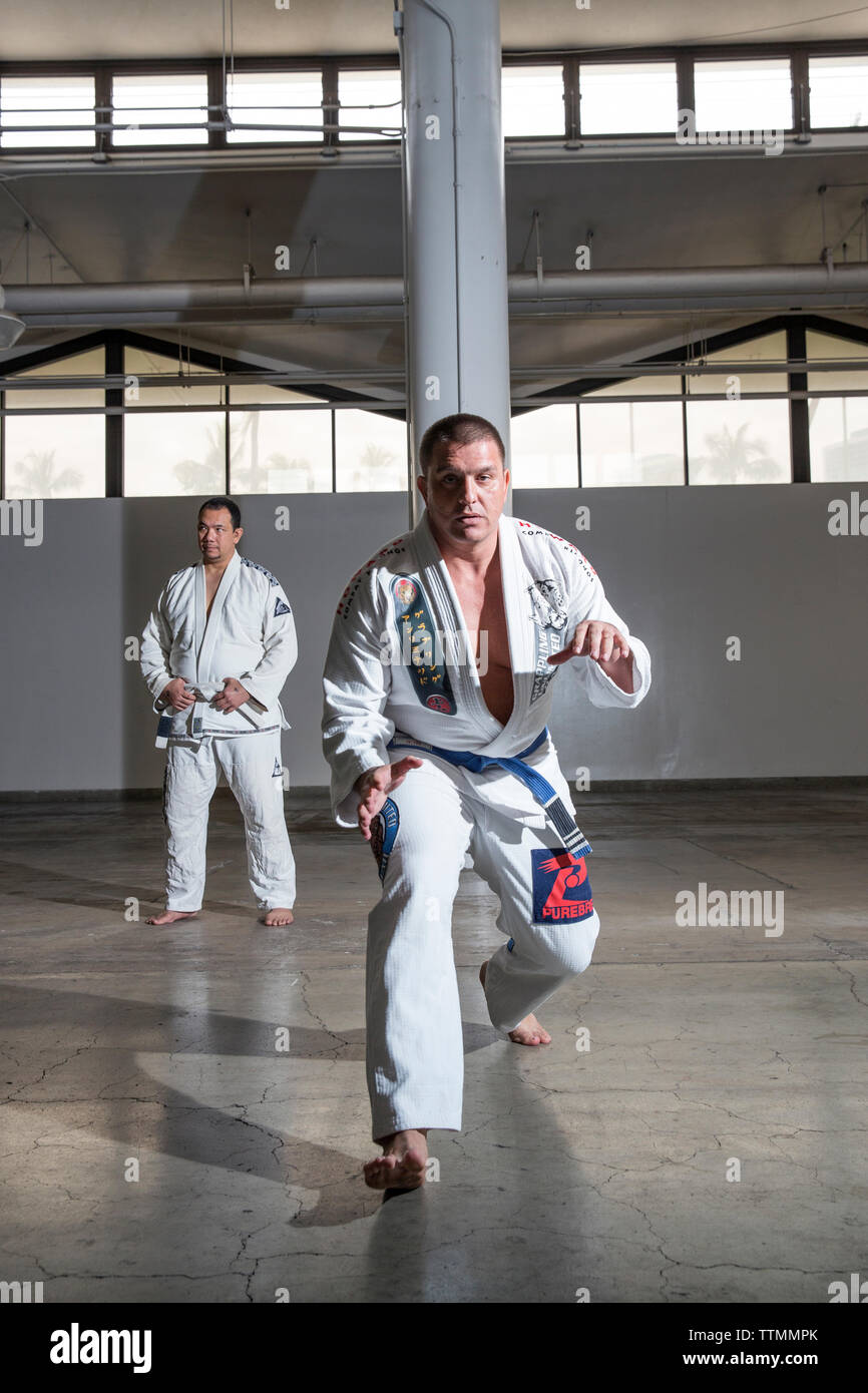 Two men practicing martial arts hi-res stock photography and images - Alamy