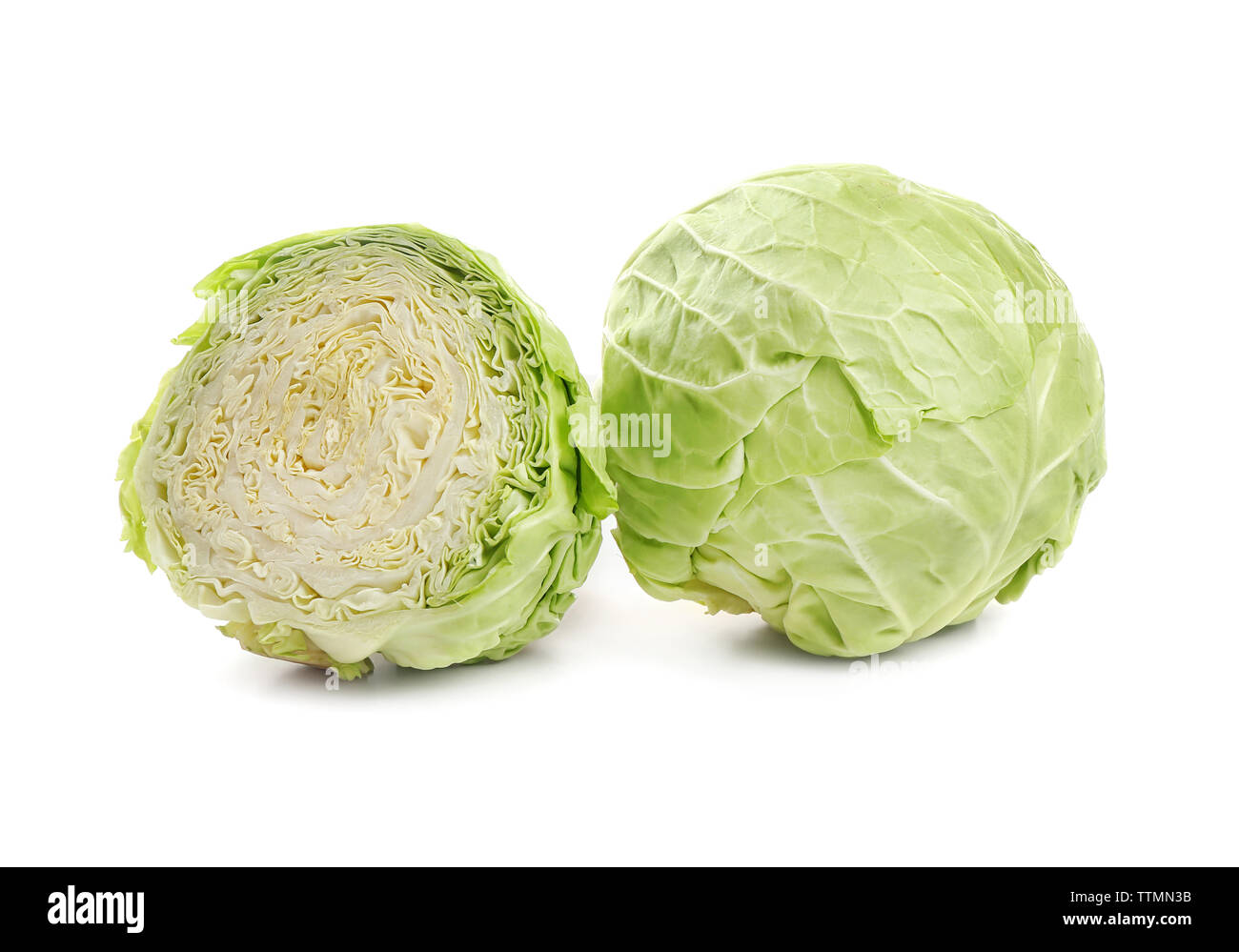 Two cabbage, isolated on white Stock Photo - Alamy