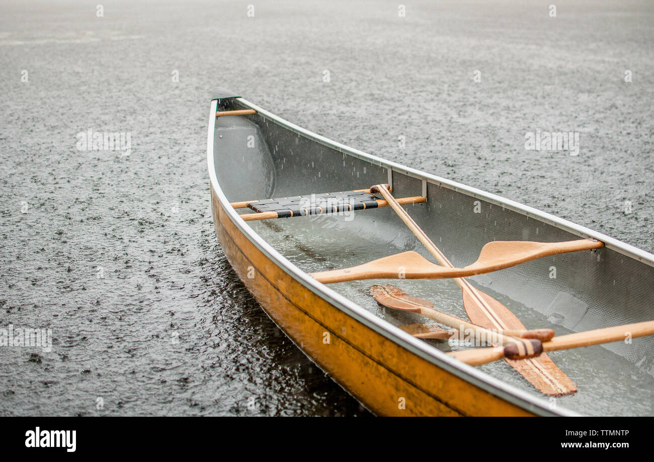 High angle view of canoe on shore Stock Photo - Alamy
