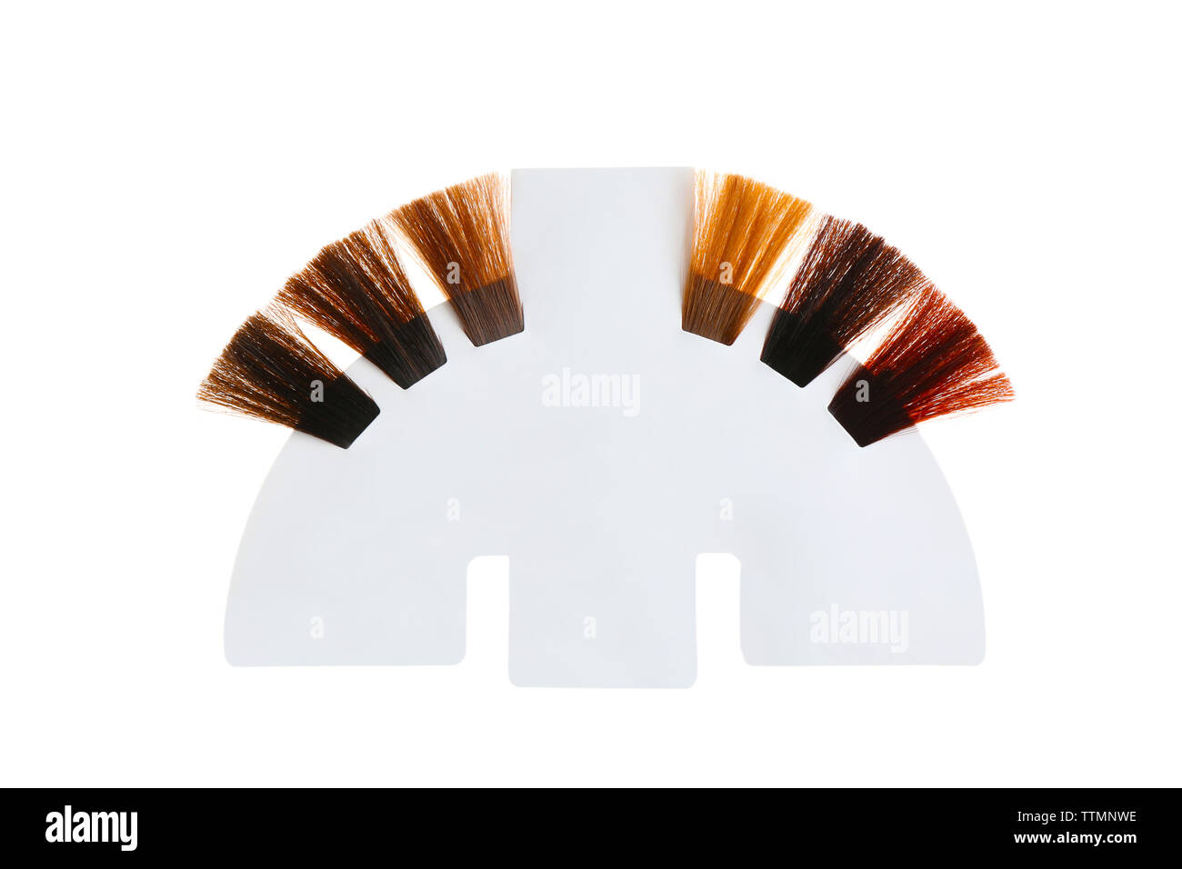 Palette of different colors to hair dye on white background Stock Photo ...