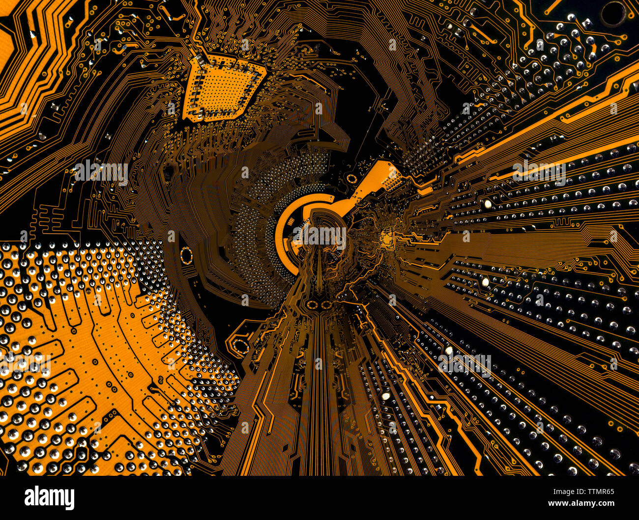 Abstraction based on the image of the motherboard of a personal ...