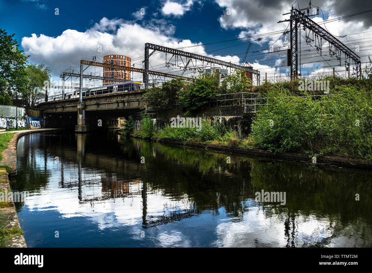 The River Aire in Leeds, Yorkshire. collection of colour + black and ...