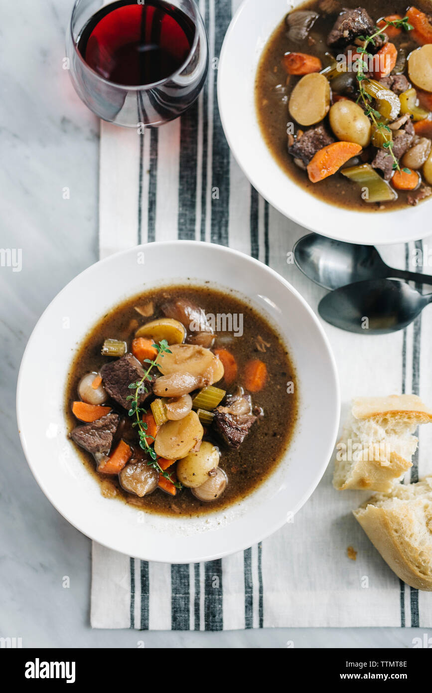 Beef stew and bread hi-res stock photography and images - Alamy