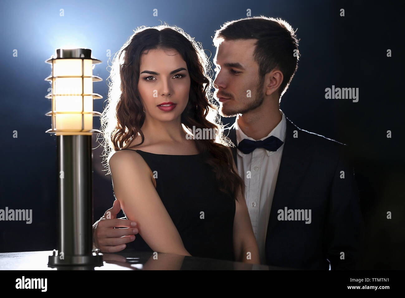 Elegant couple, evening outdoor Stock Photo - Alamy