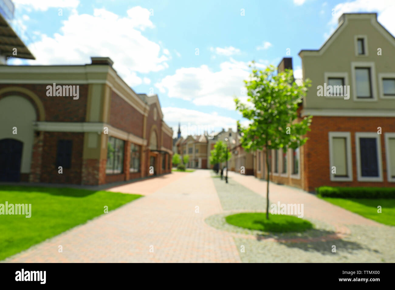 Street of small city Stock Photo - Alamy