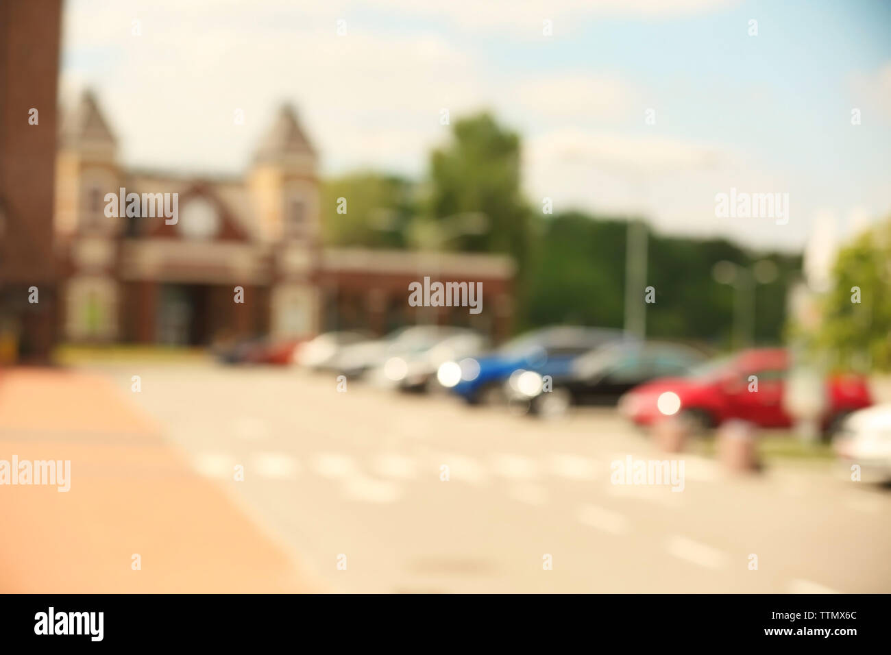 Blurred view parking lot cars hi-res stock photography and images - Alamy