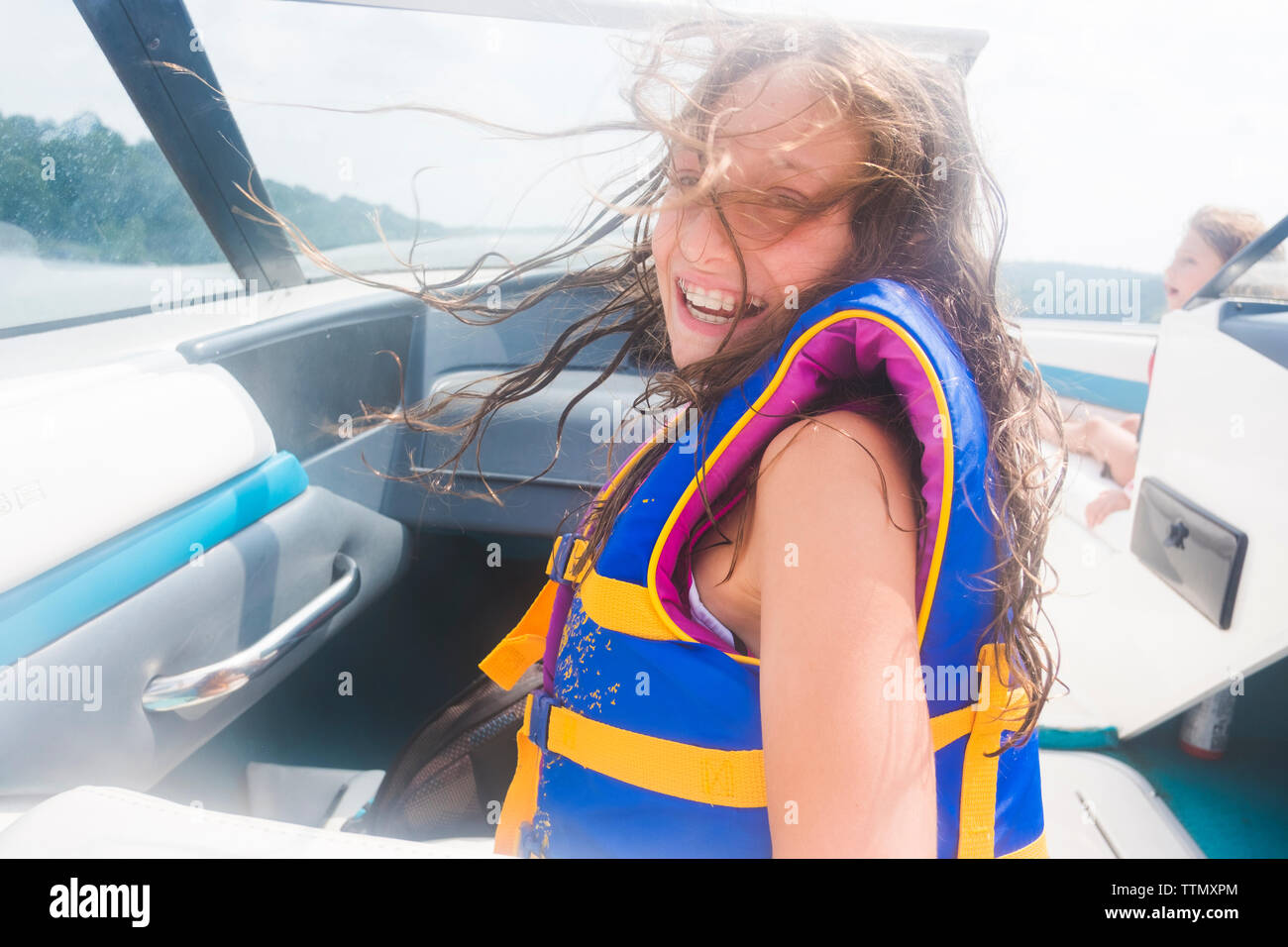 Girl wearing life jacket hi-res stock photography and images - Alamy