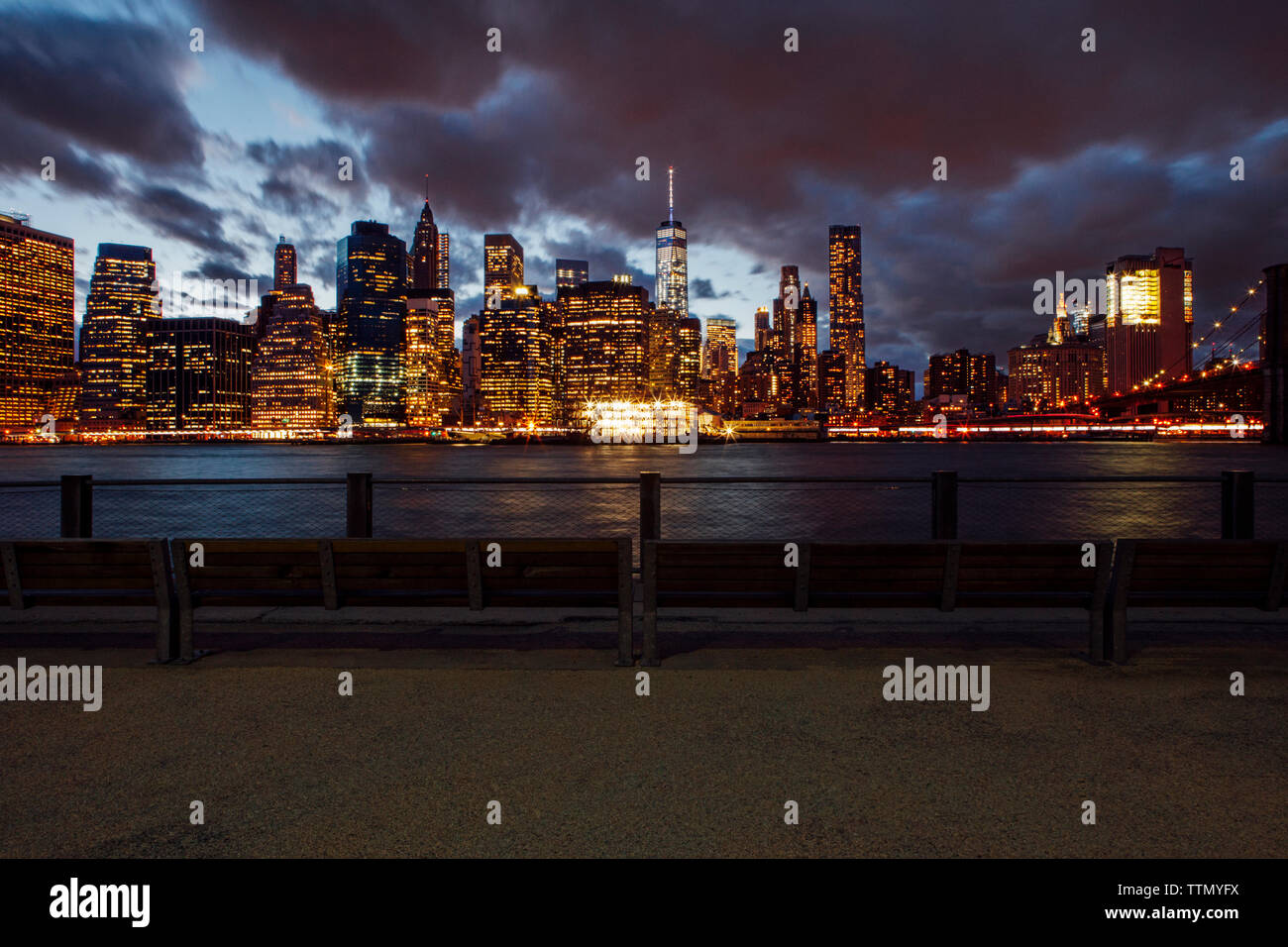Night skyline view one world hi-res stock photography and images - Alamy