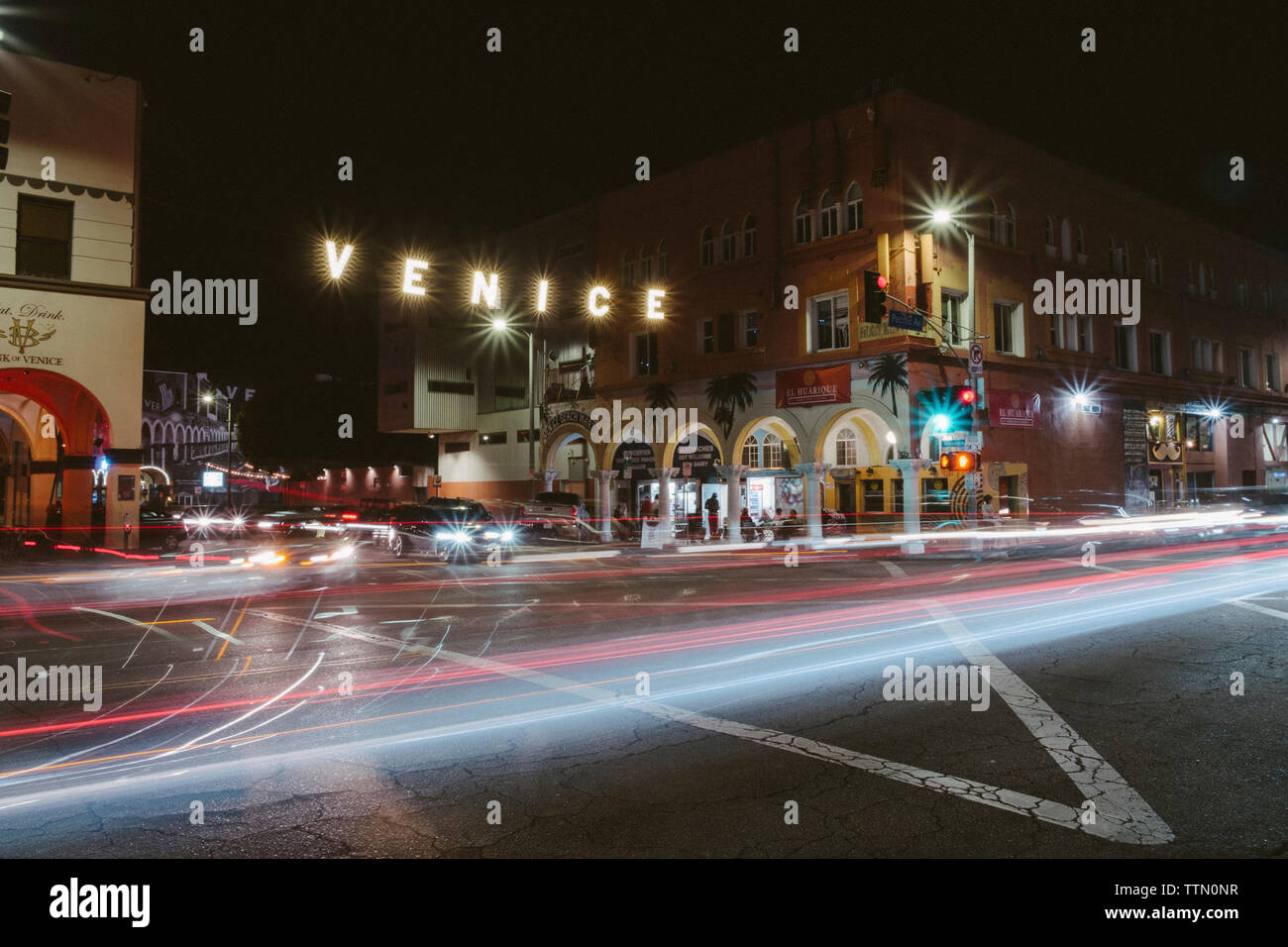 Light trails street night city street hi-res stock photography and ...