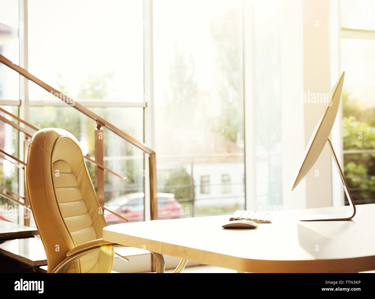 Stylish workplace in office Stock Photo - Alamy