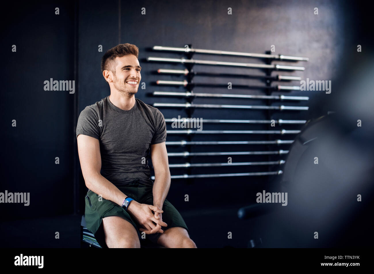 Man sitting on box hi-res stock photography and images - Alamy