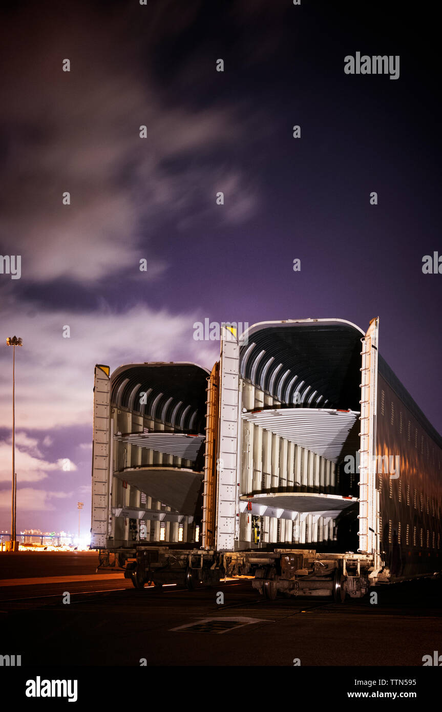 Huge vehicle trailers at industry Stock Photo - Alamy