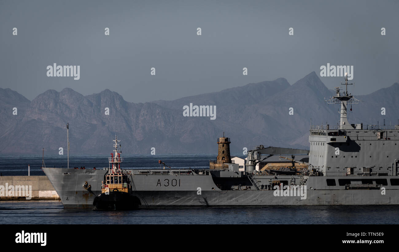 The SAS Drakensberg fleet replenishment ship at the Simons Town naval ...