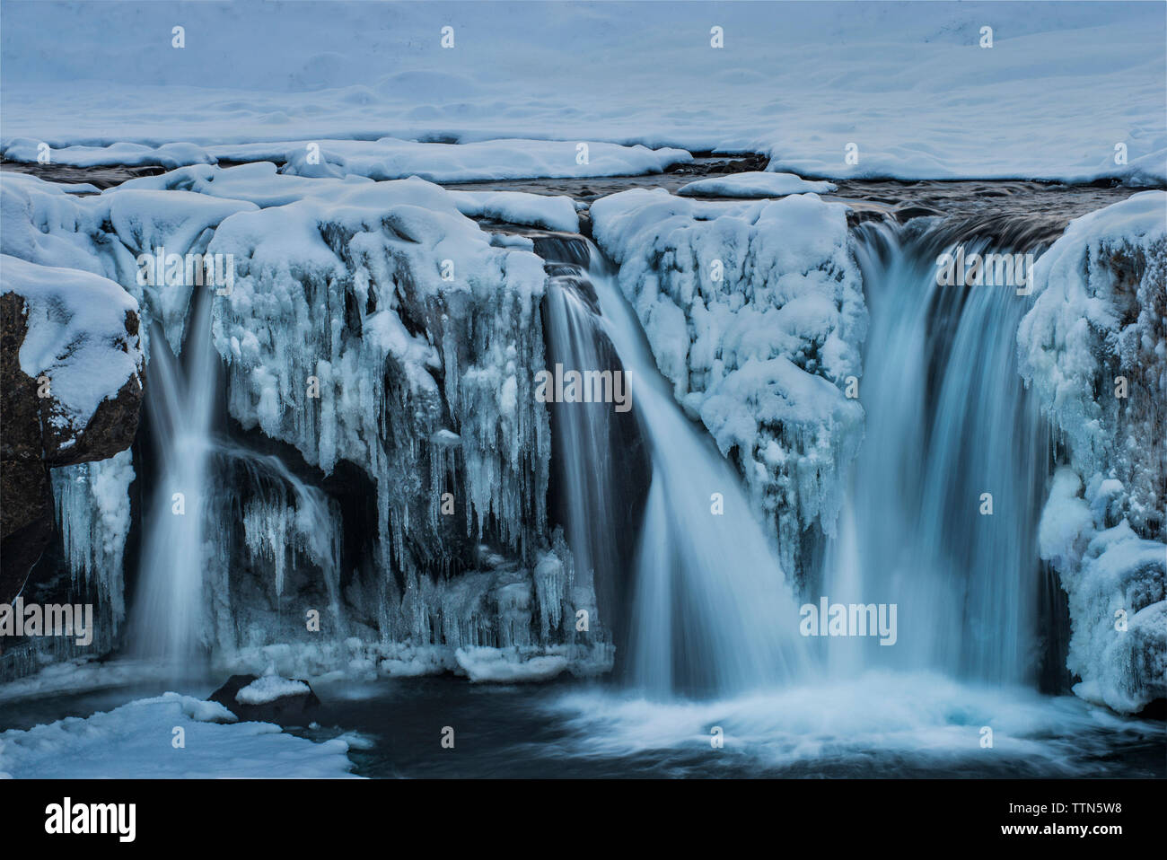 Frozen waterfall deep snow hi-res stock photography and images - Alamy
