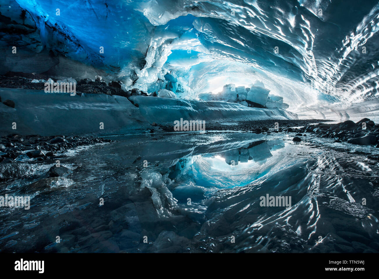Interior of ice cave Stock Photo - Alamy