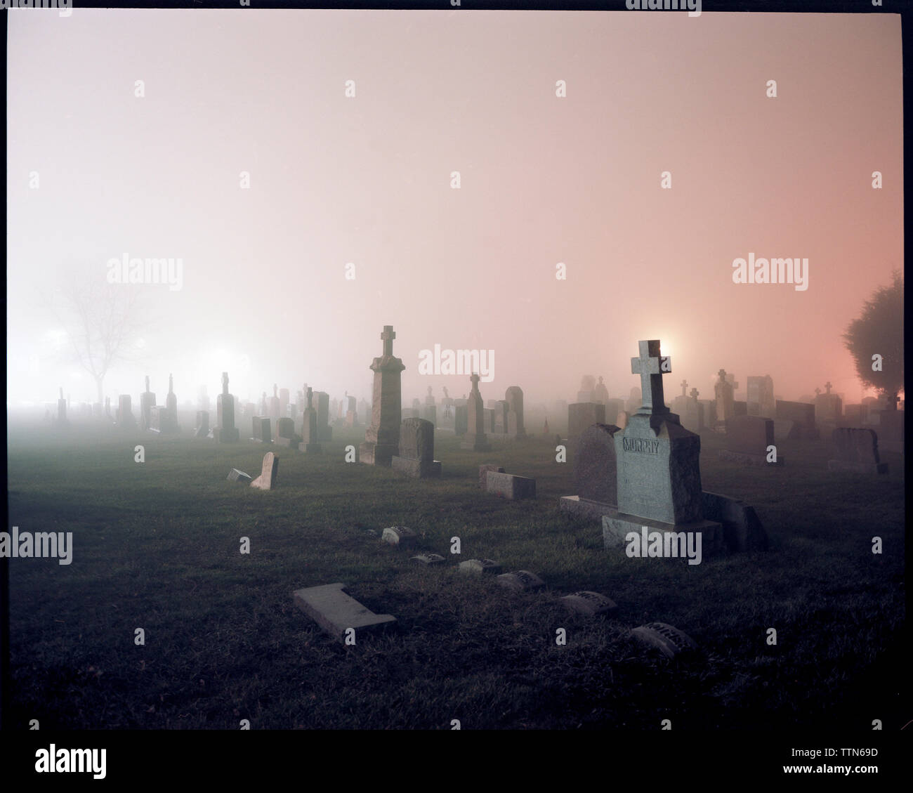 Foggy cemetery hi-res stock photography and images - Alamy