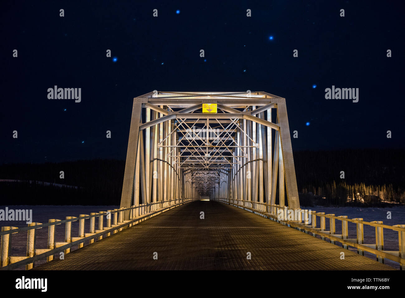 View of Alaska Highway Bridge against sky during night Stock Photo - Alamy