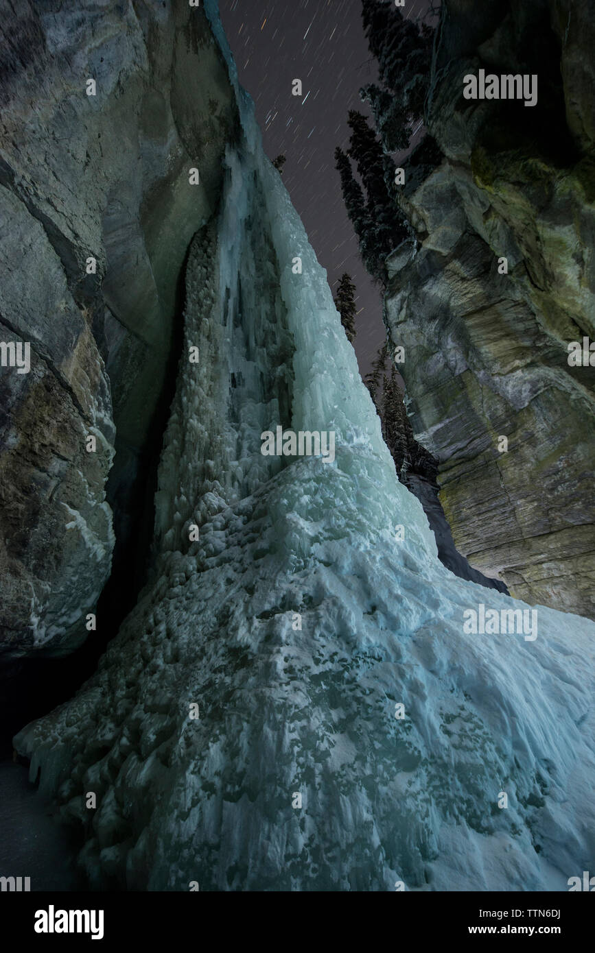 Winter frozen waterfall night hi-res stock photography and images - Alamy