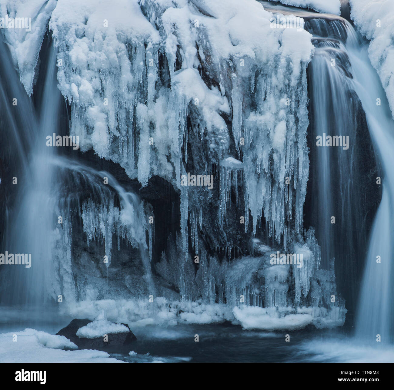 Frozen waterfall deep snow hi-res stock photography and images - Alamy