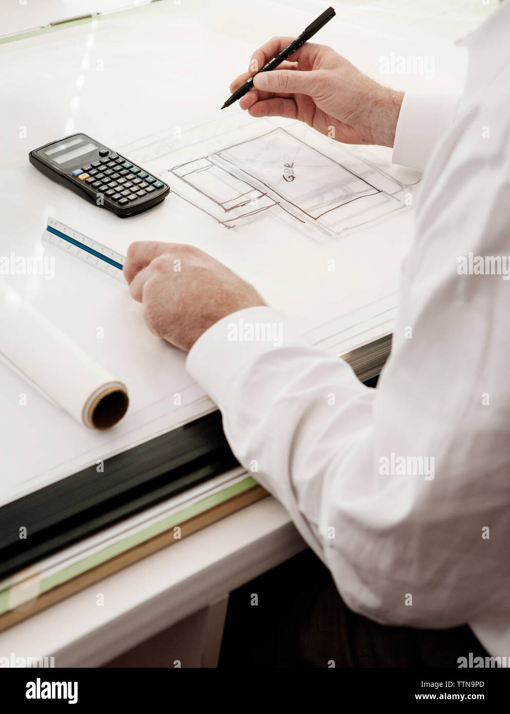 hands of architect working Stock Photo - Alamy