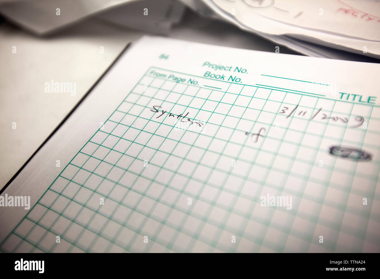 Notes on sheet of paper Stock Photo - Alamy