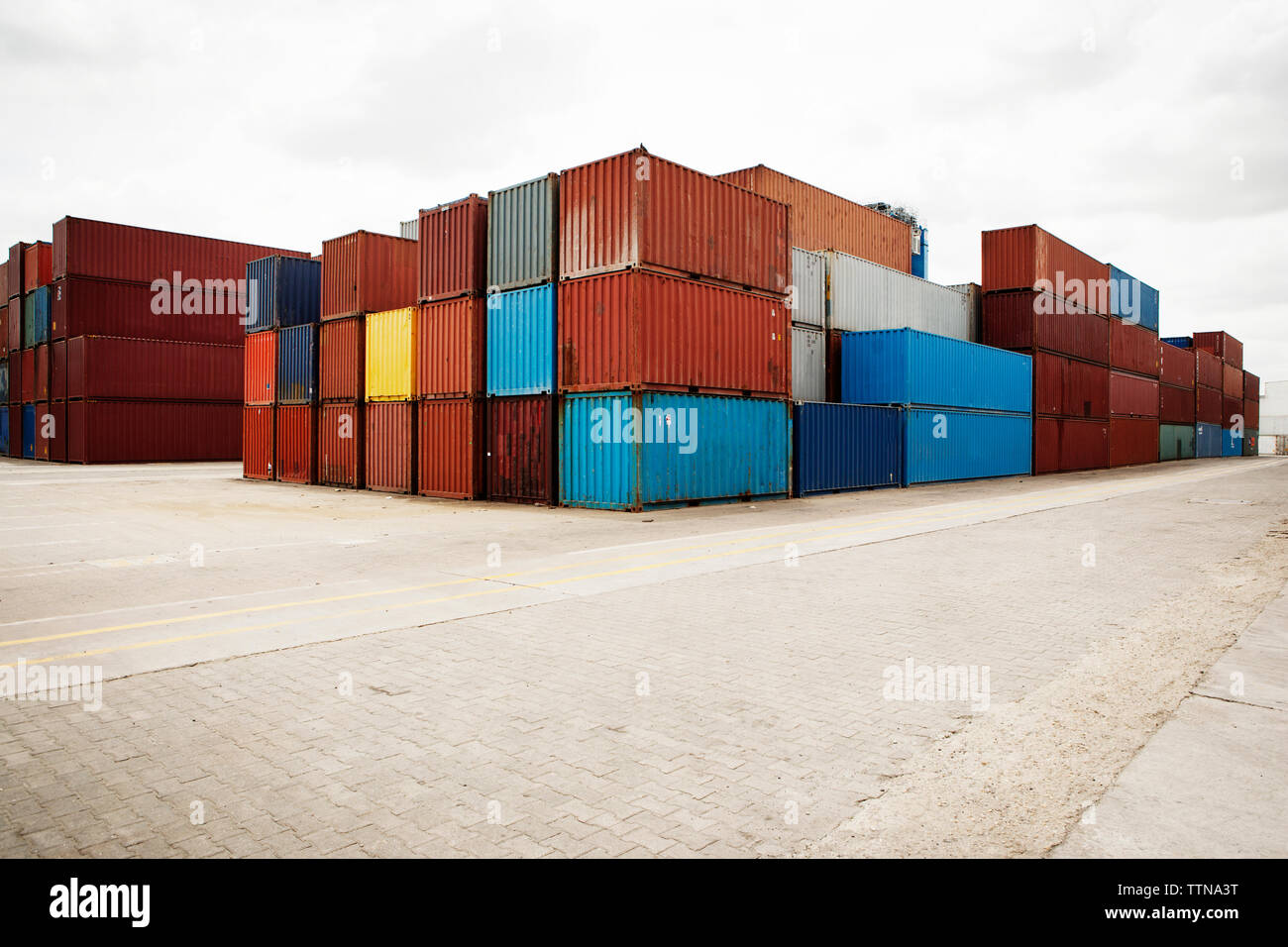 Stack of cargo containers Stock Photo - Alamy