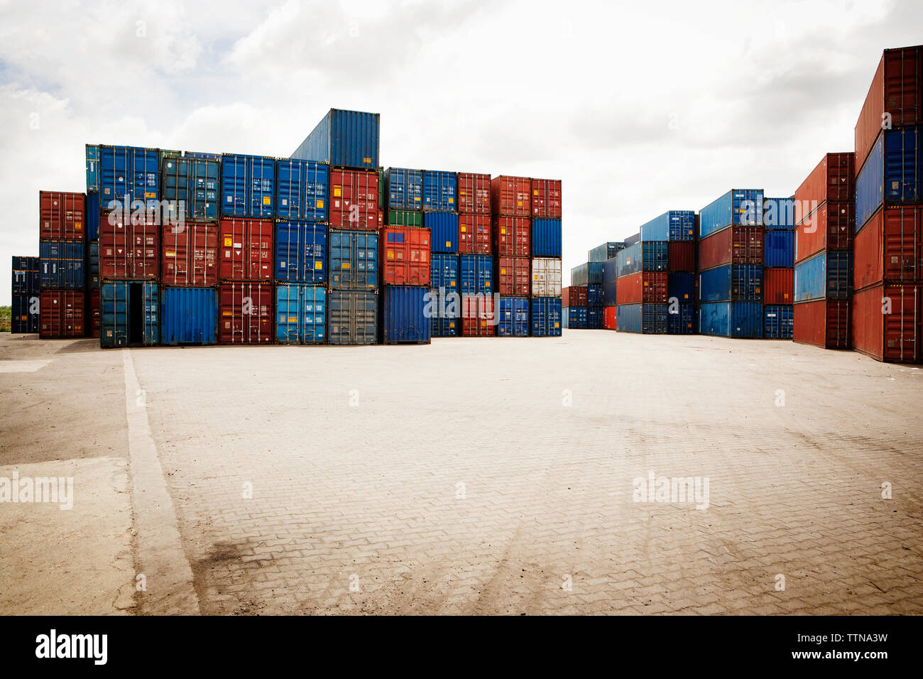 Stack of cargo containers Stock Photo - Alamy