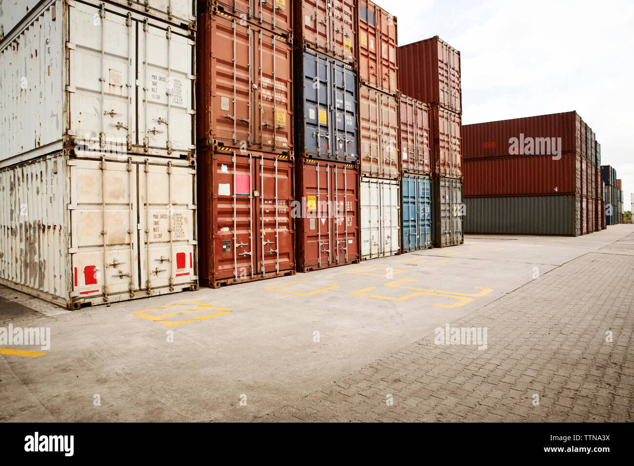 Stack of cargo containers Stock Photo - Alamy
