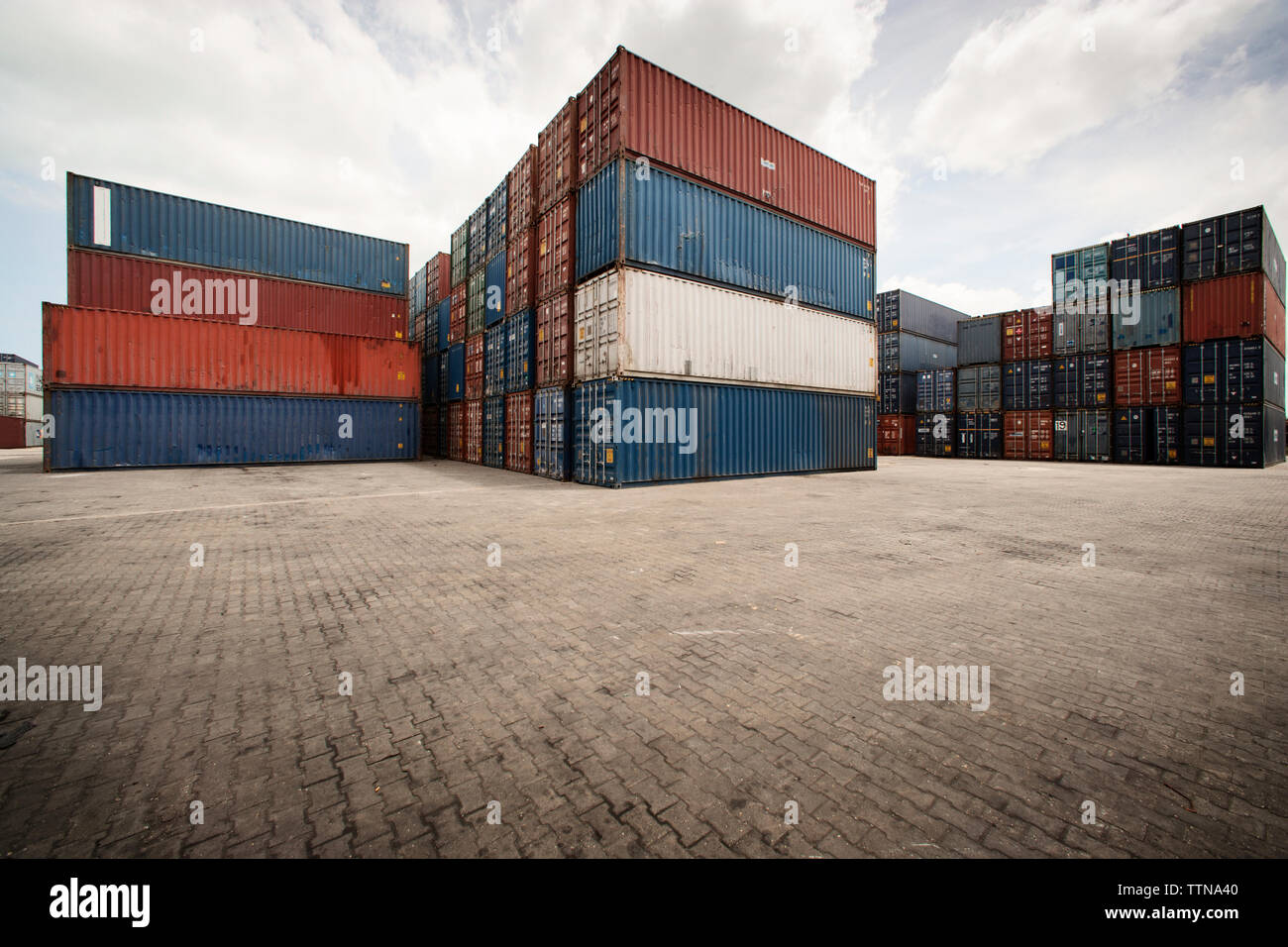 Stack of cargo containers Stock Photo - Alamy