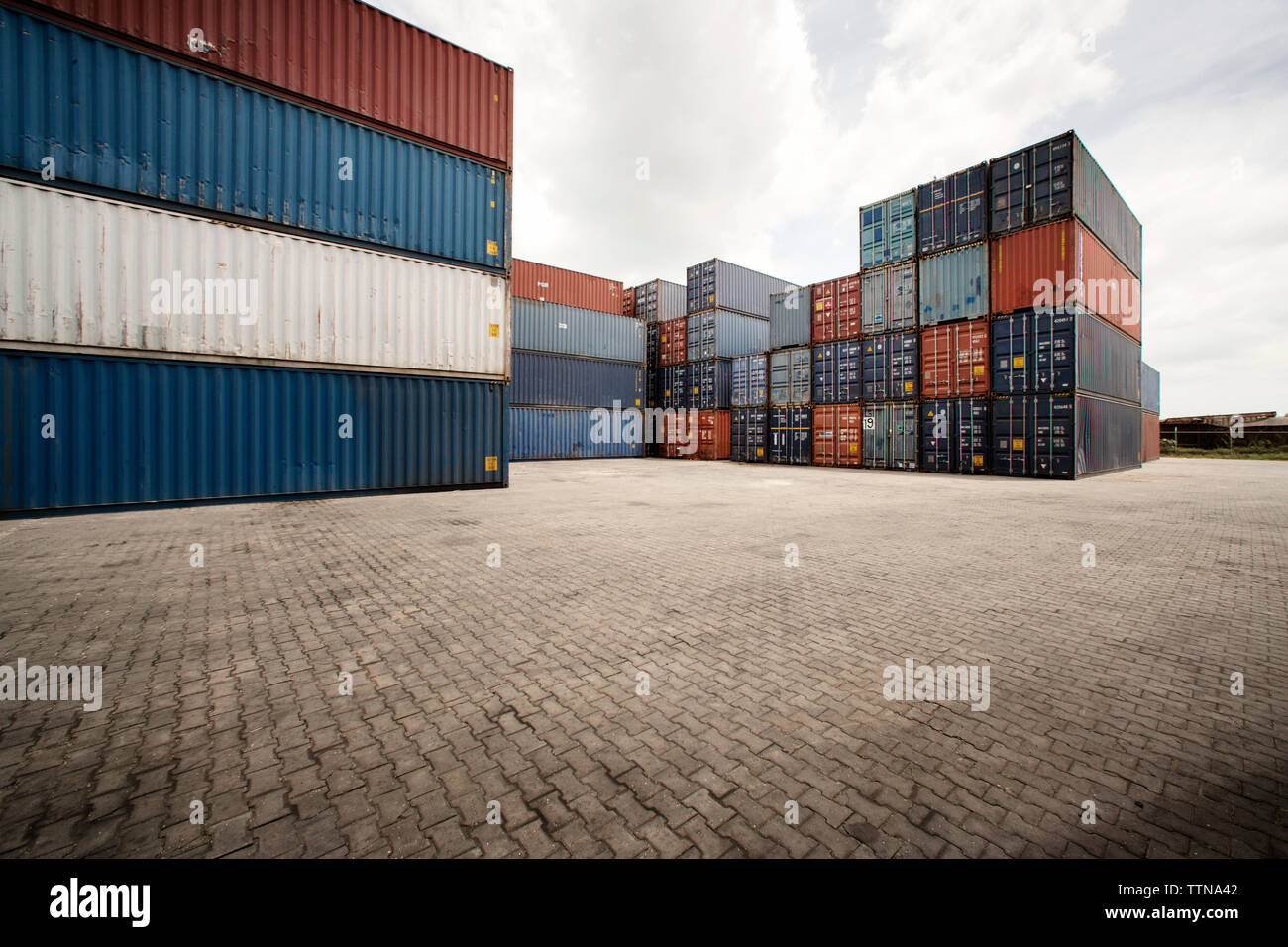 Stack of cargo containers Stock Photo - Alamy