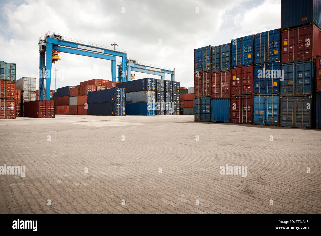 Stack of cargo containers Stock Photo - Alamy