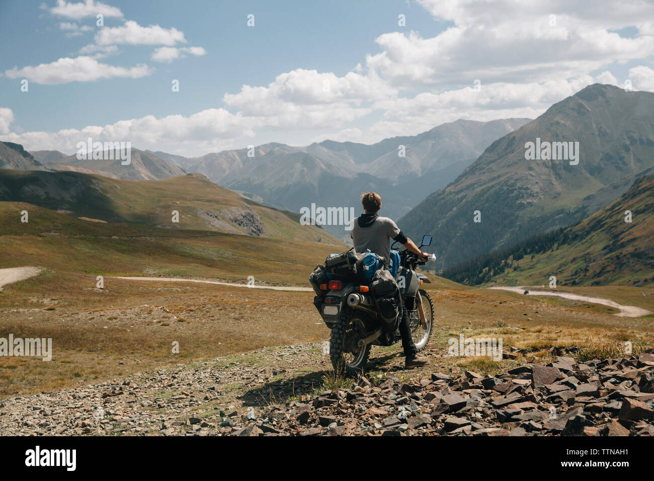 Biker Male Rear View Motorbike High Resolution Stock Photography and ...