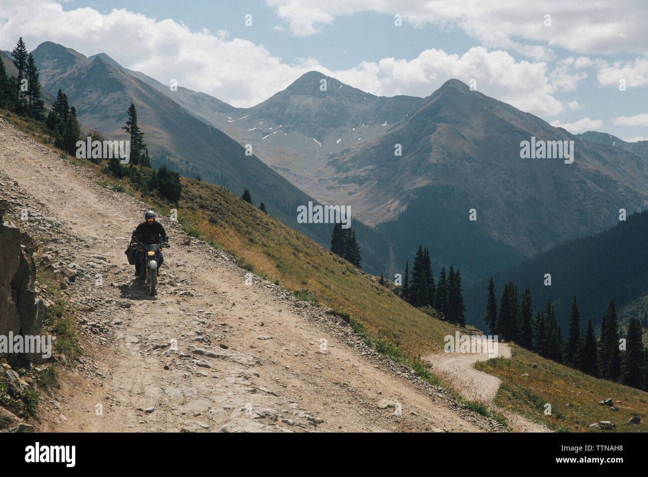 Person motorcycle mountain usa hi-res stock photography and images - Alamy