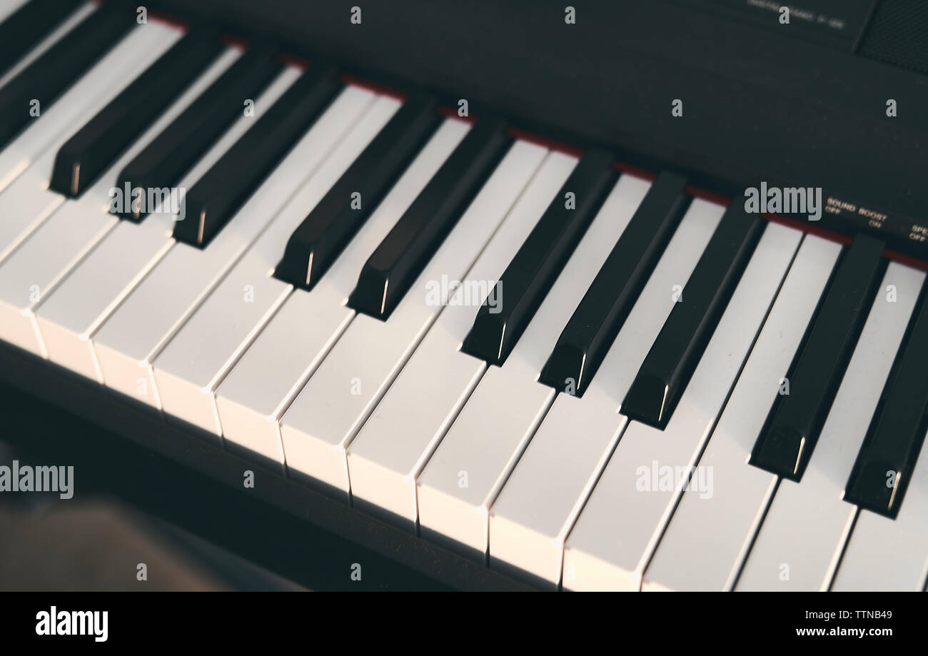 Piano keyboard close up Stock Photo - Alamy