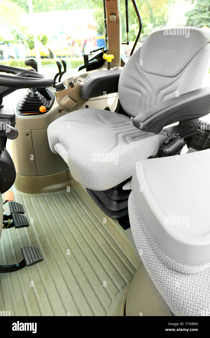 Modern tractor cabin interior Stock Photo - Alamy