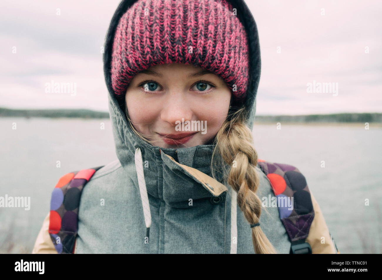 Portrait of Beautiful girl by the river Stock Photo - Alamy