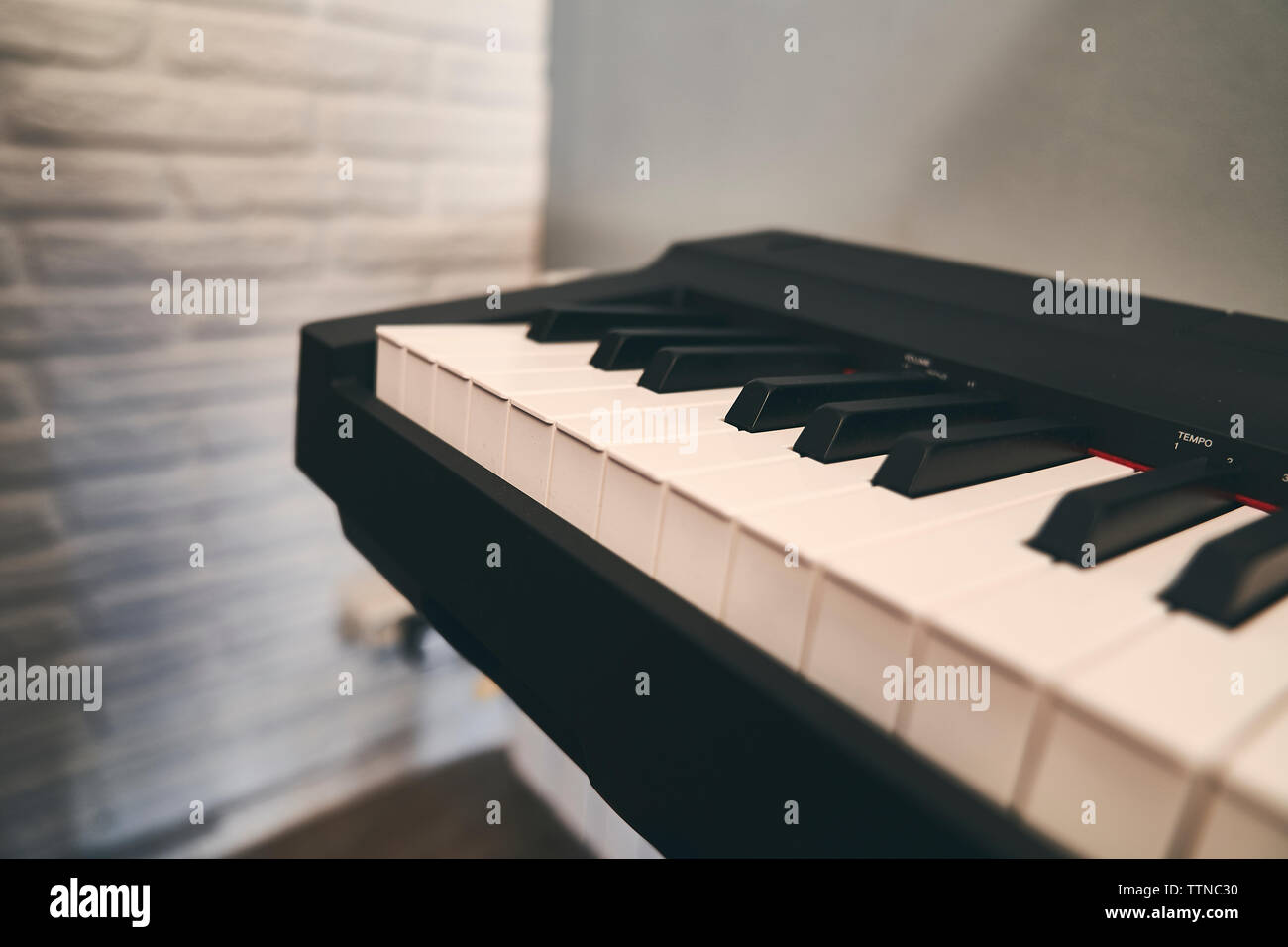 Piano keyboard close up Stock Photo - Alamy