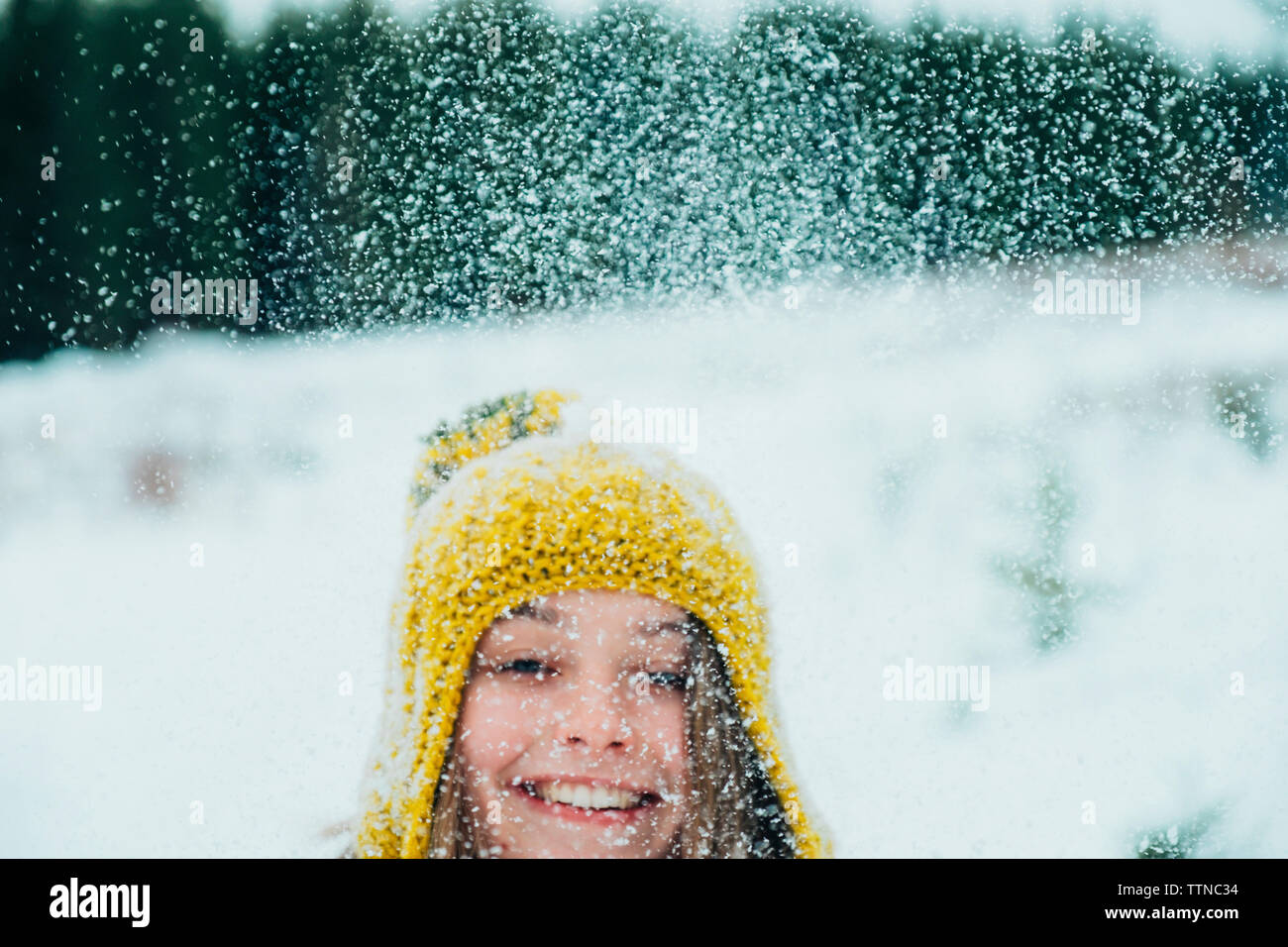 beautiful girl in snow Stock Photo - Alamy