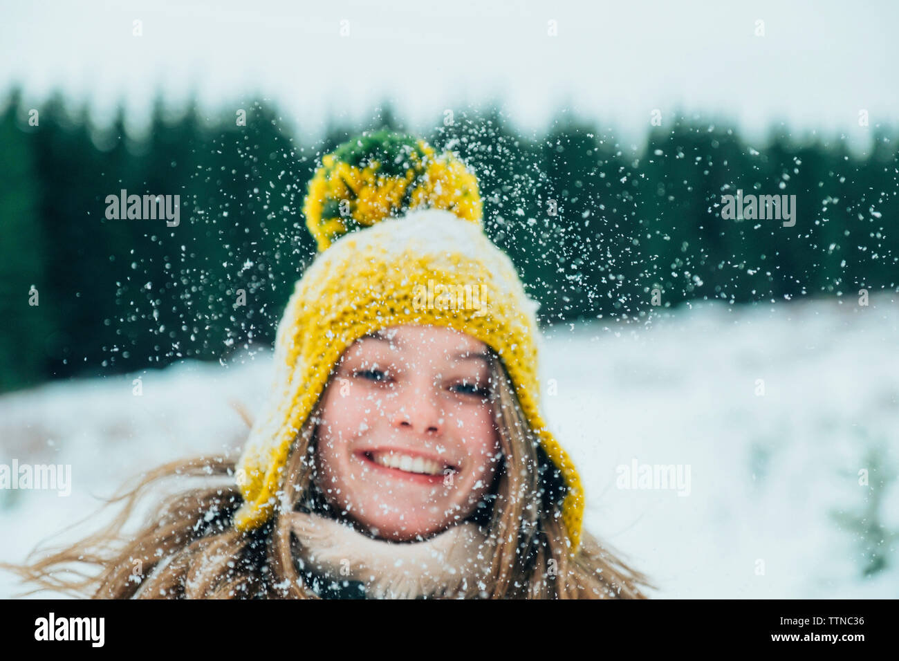 beautiful girl in snow Stock Photo - Alamy