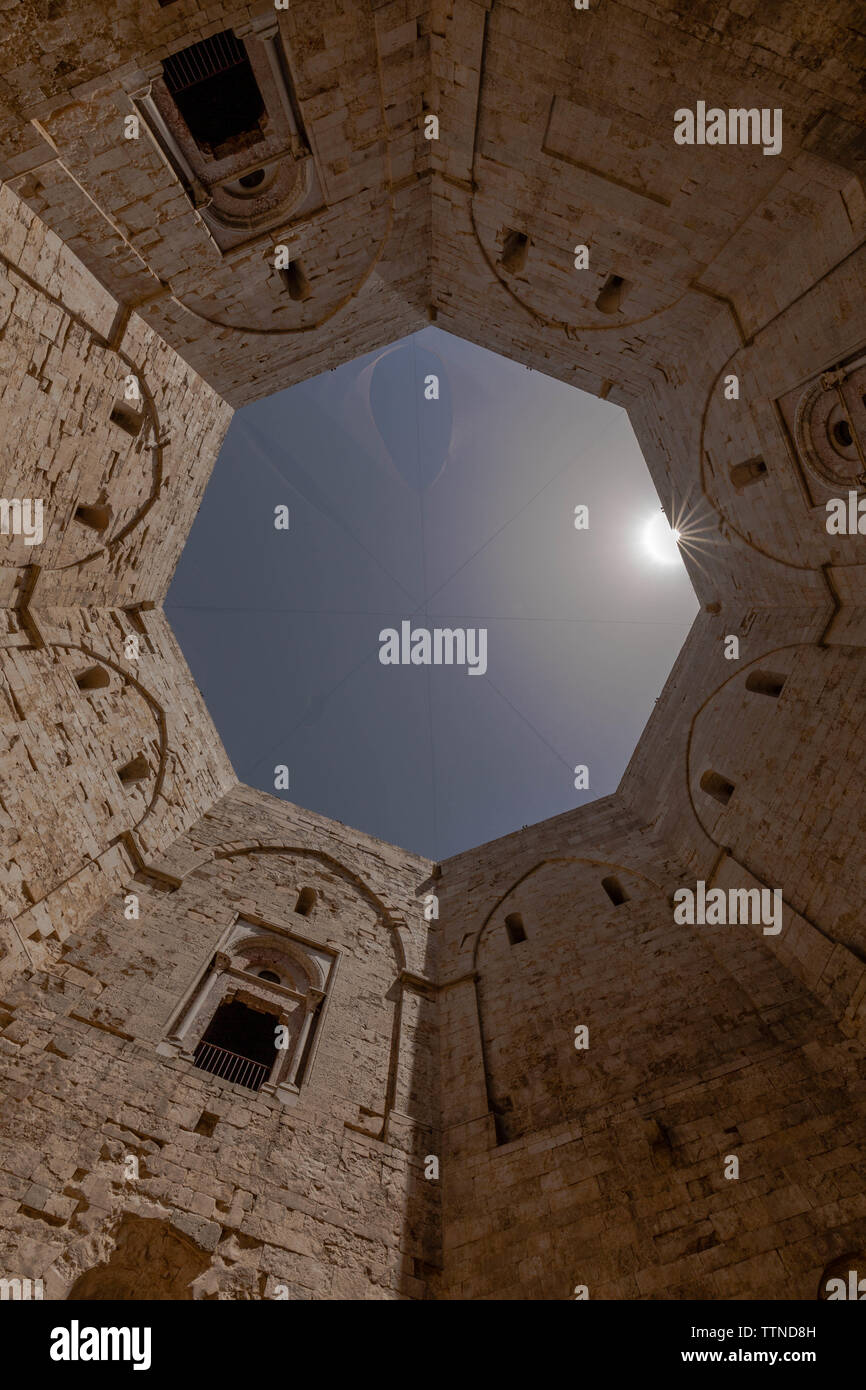 Sky view inside Castel Del Monte Stock Photo - Alamy