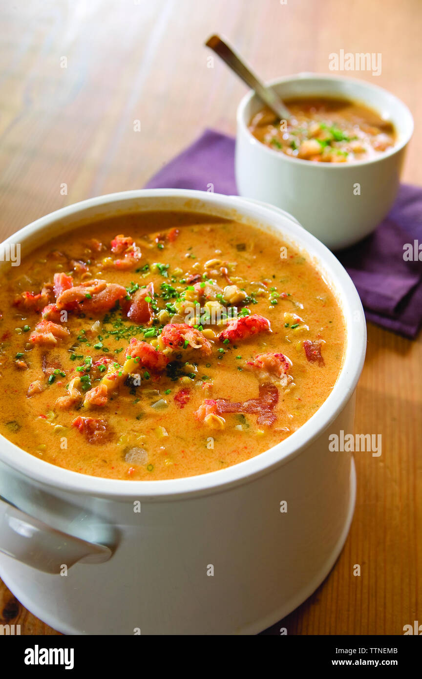 Close-up of crayfish curry in casserole on table Stock Photo - Alamy