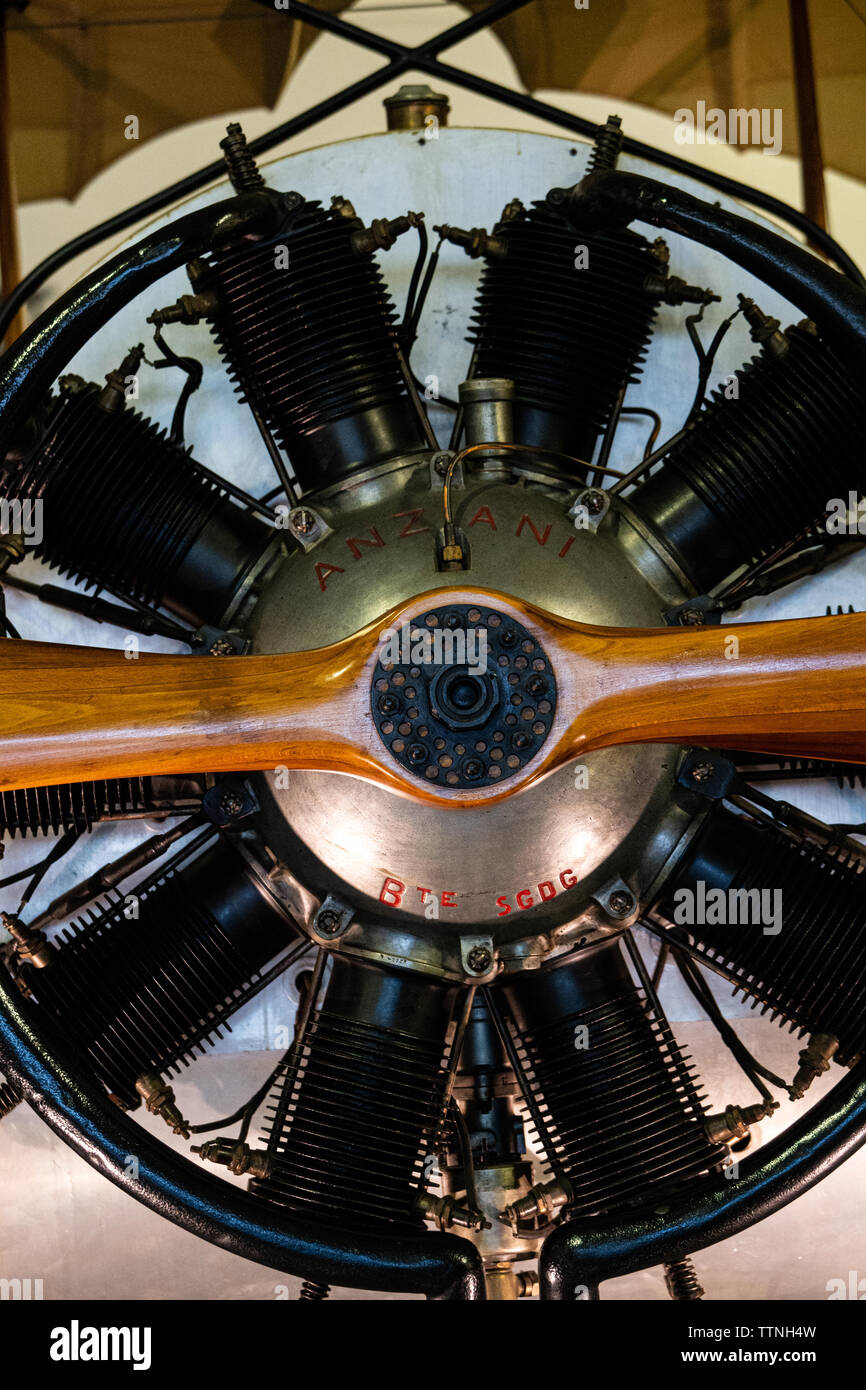 Close-up of a radial engine and propeller of a vintage aircraft Stock ...