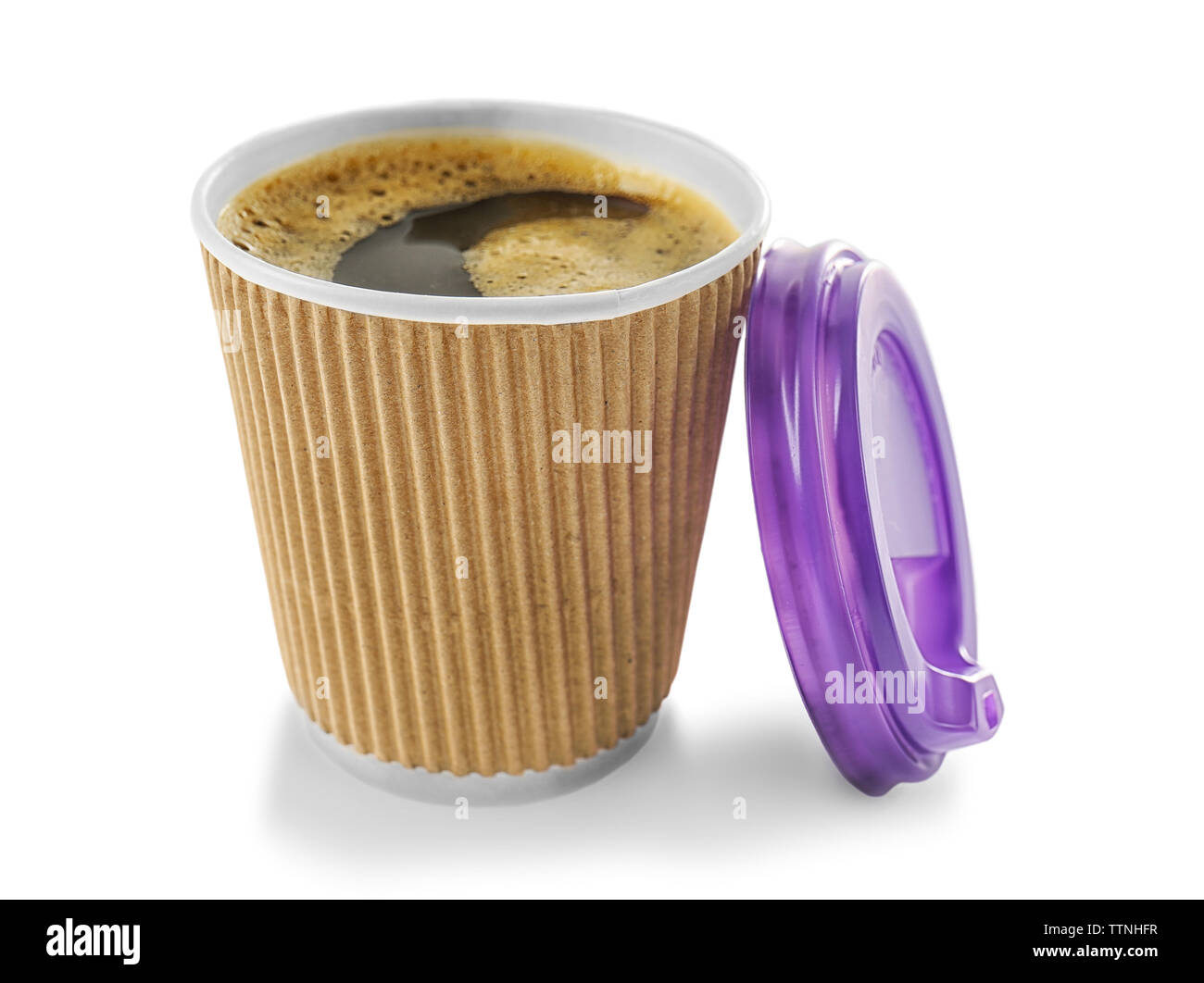 Coffee cardboard cup isolated on white Stock Photo - Alamy