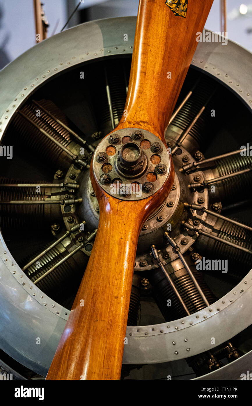 Close-up of a radial engine and propeller of a vintage aircraft Stock ...
