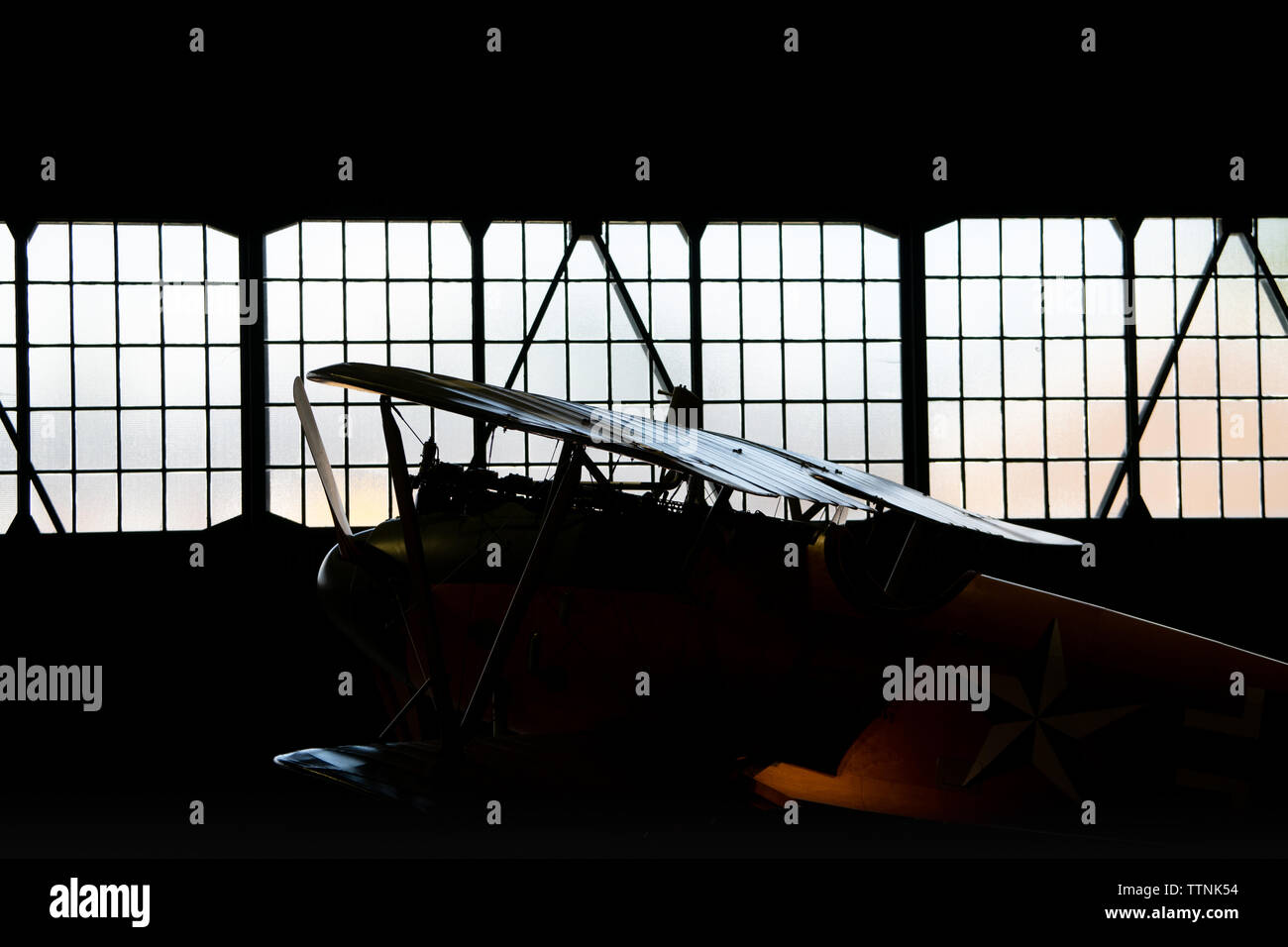 Albatros DV replica German Historic WW1 bi-plane silhouette / rim-lit ...