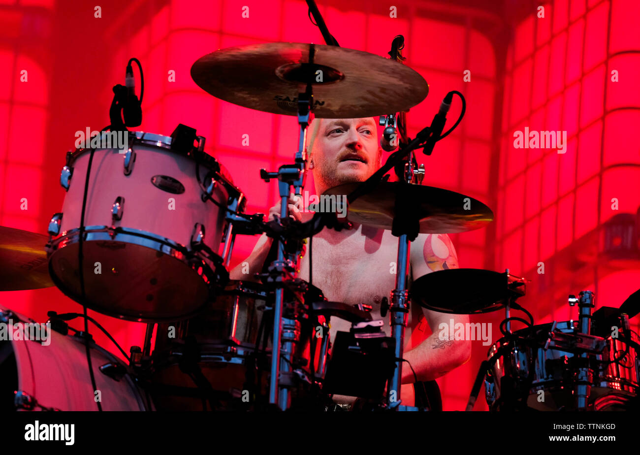 June 16th 2019. Drummer Ben Johnston with Biffy Clyro performing on ...