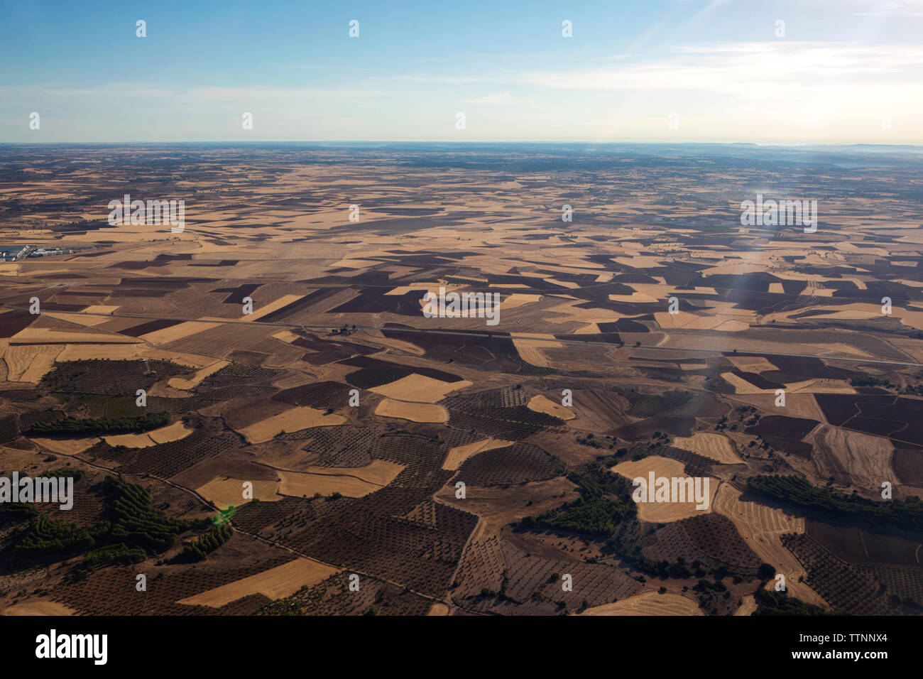 Aerial view of cultivated landscape Stock Photo - Alamy