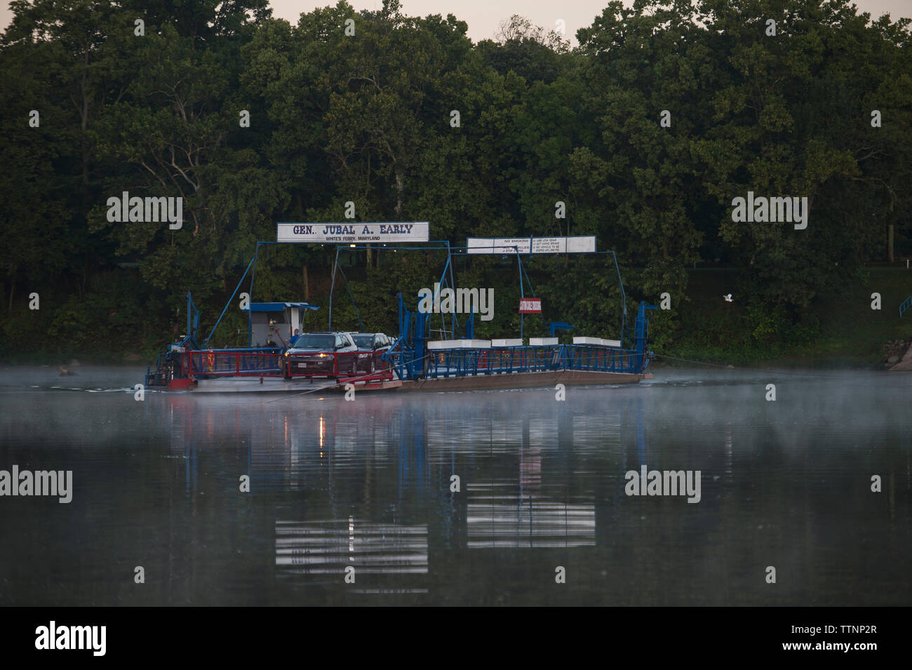 UNITED STATES - August 15, 2016: The ferry known as Whites Ferry with ...