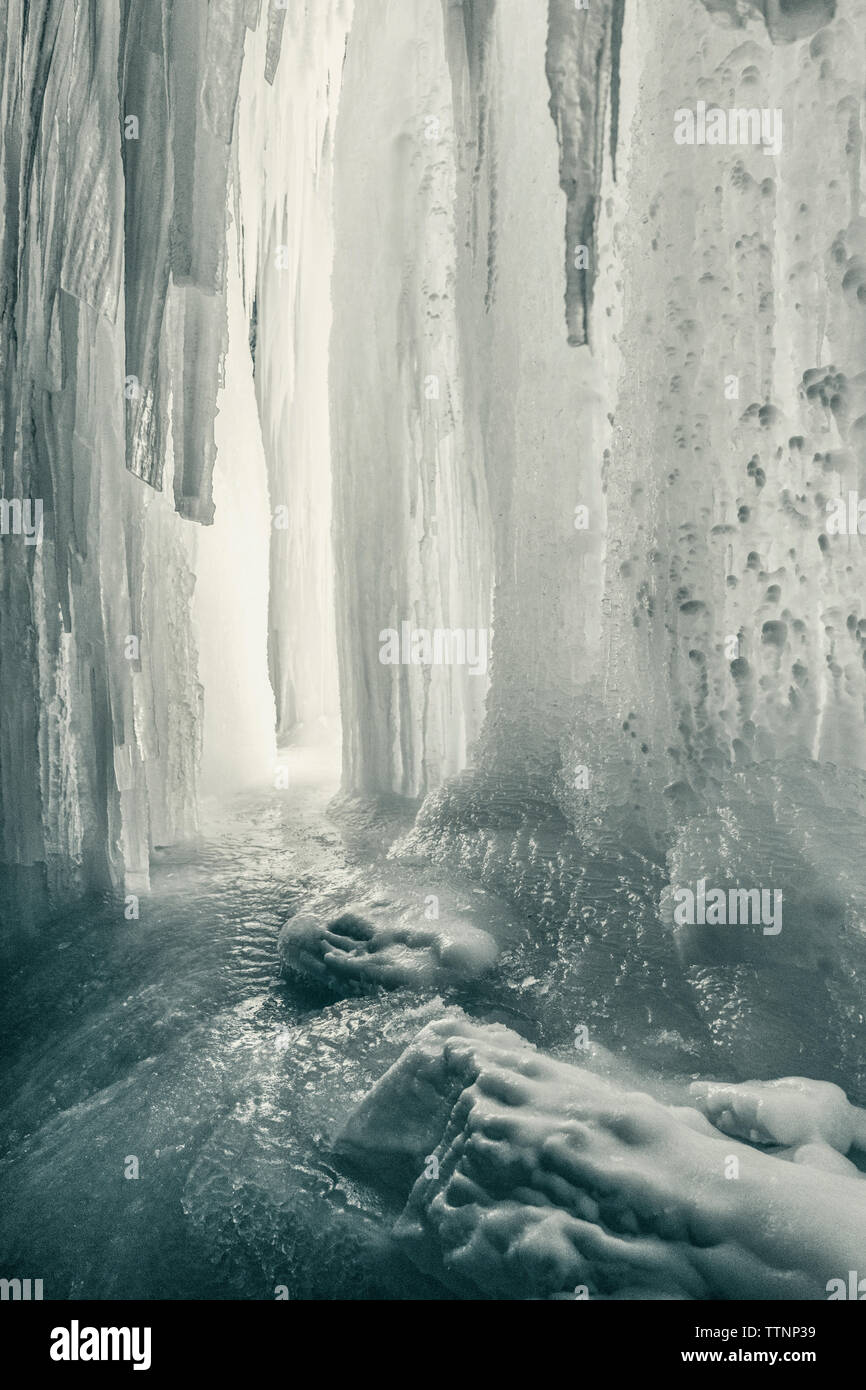 Interior of frozen ice cave Stock Photo - Alamy